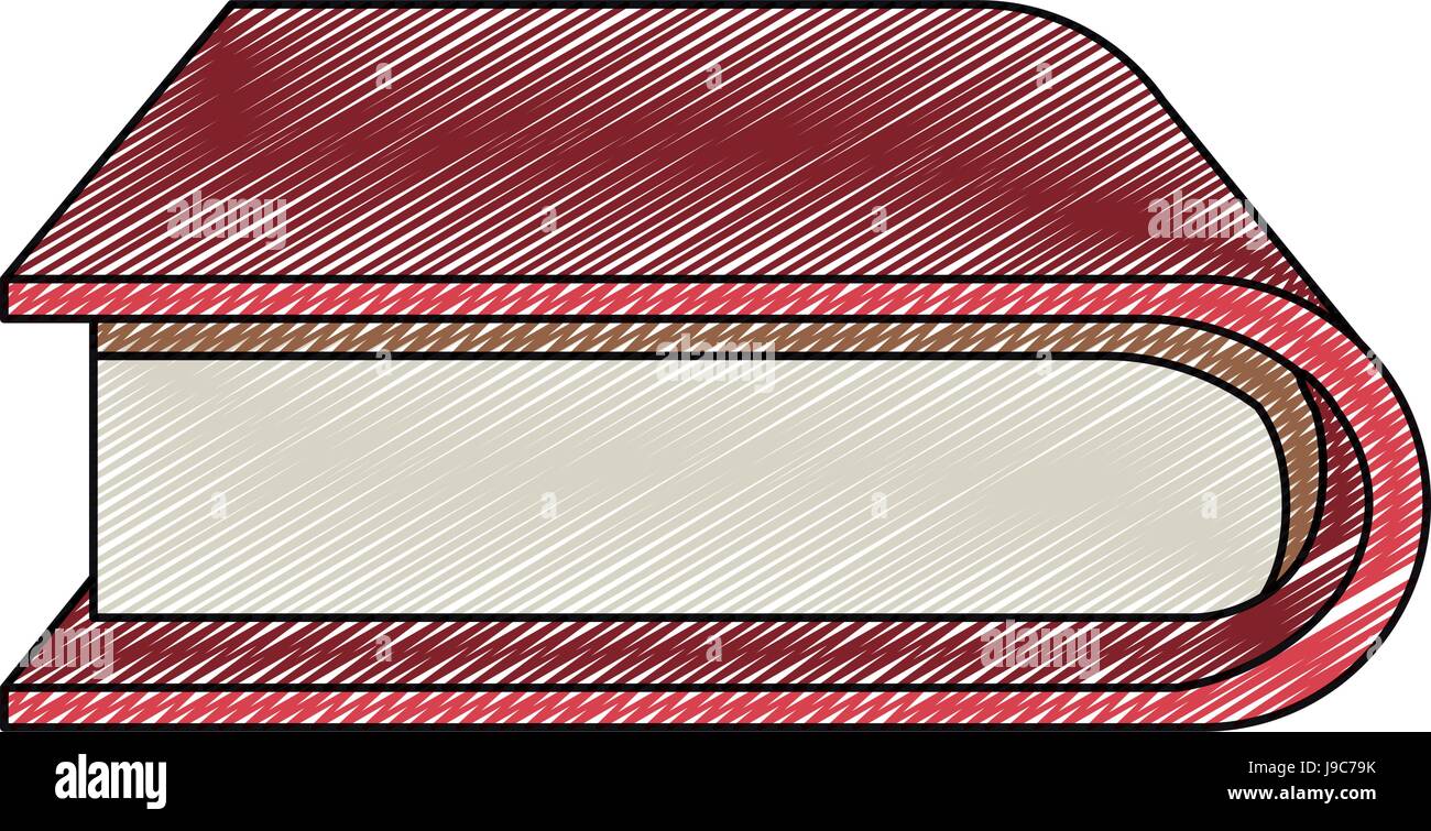 color crayon stripe silhouette of thick book with cover Stock Vector ...