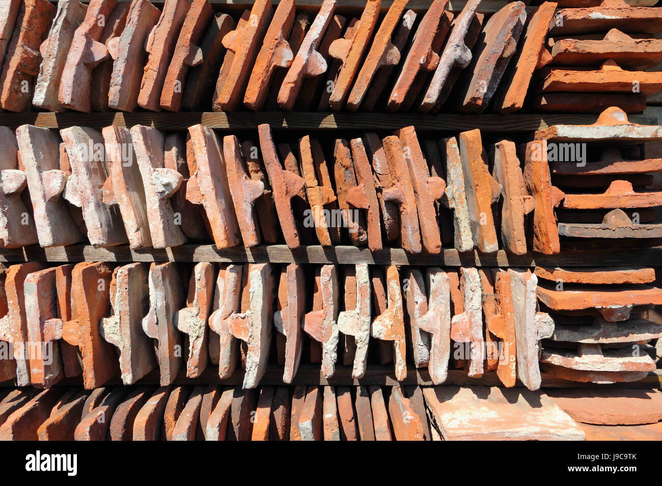 brick, tile, clay, burnt, burned, brick red, red, brick, stack, stacked ...