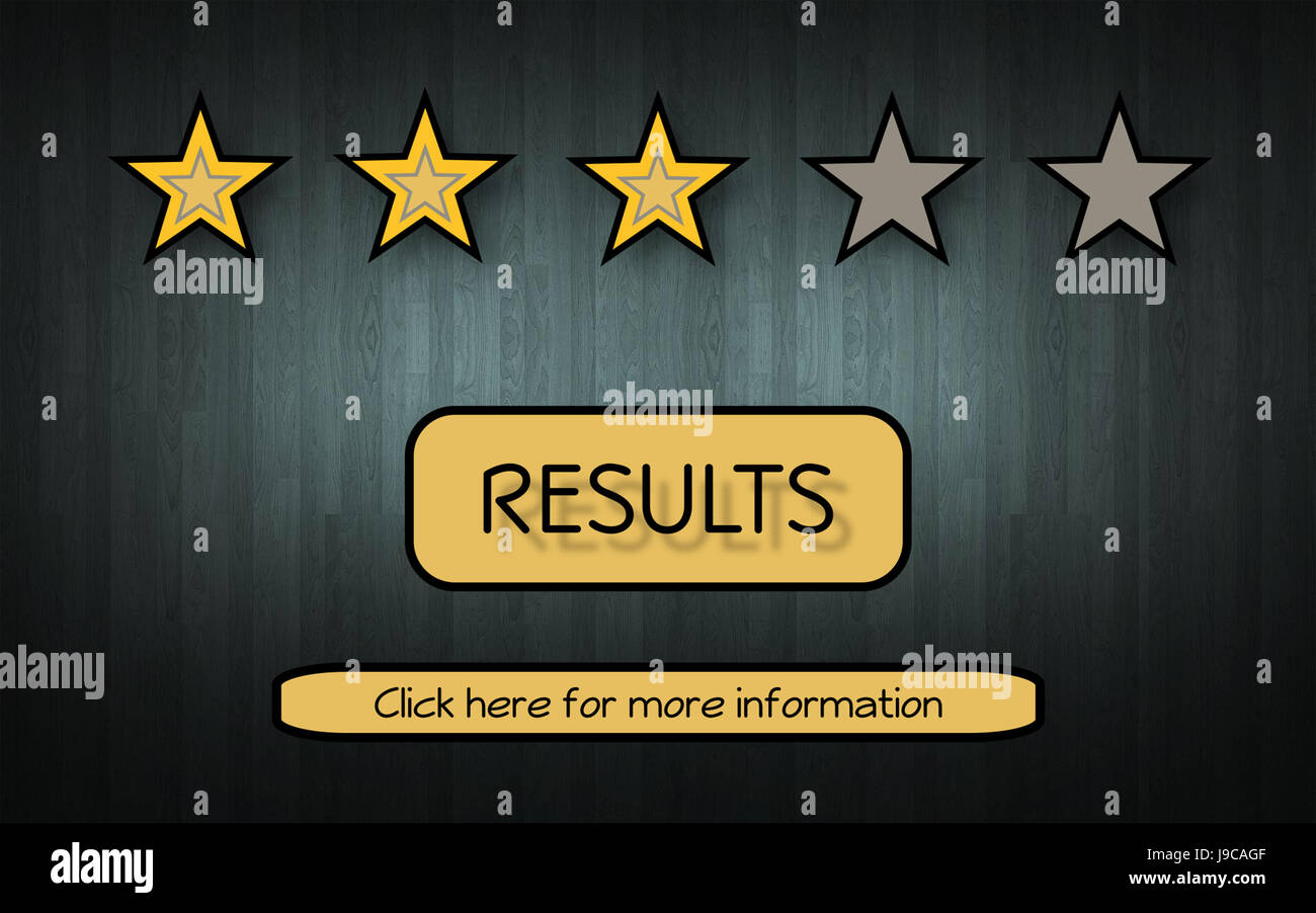 illustration of results banner with five stars and click here for more ...