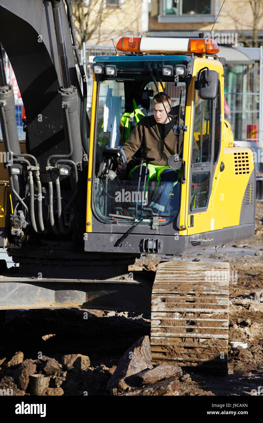 transport, driver, bulldozer, excavator, construction, humans, human ...