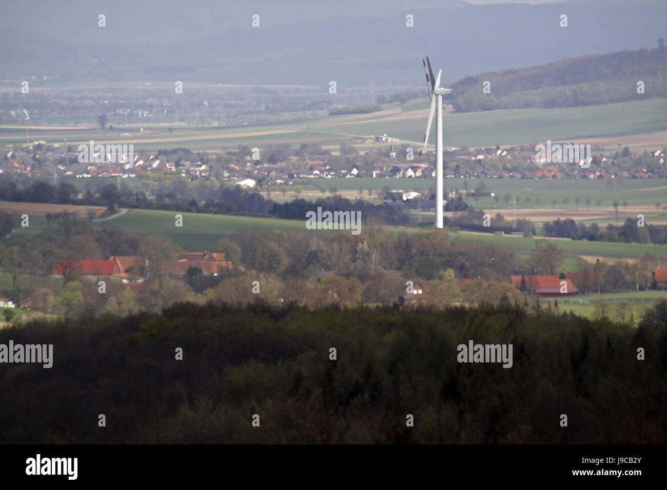 fields, wind energy, lower saxony, rolling country, scenery ...