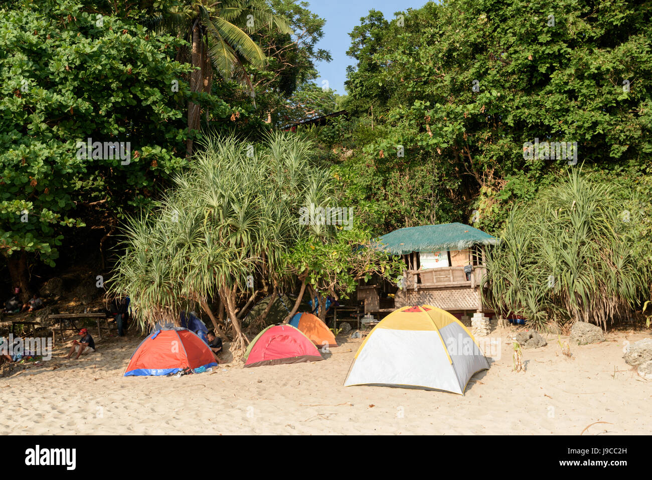 Bolinao, Philippines - April 14, 2017: People Camping at Patar White ...