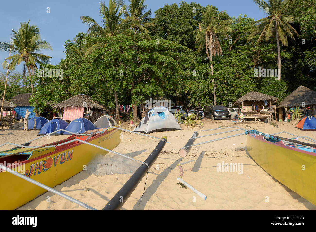 Bolinao, Philippines - April 14, 2017: People Camping at Patar White ...