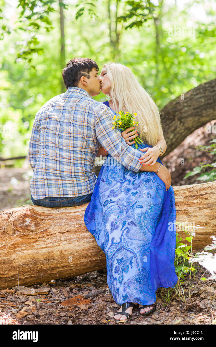 couple in love on summer nature outdoors Stock Photo - Alamy