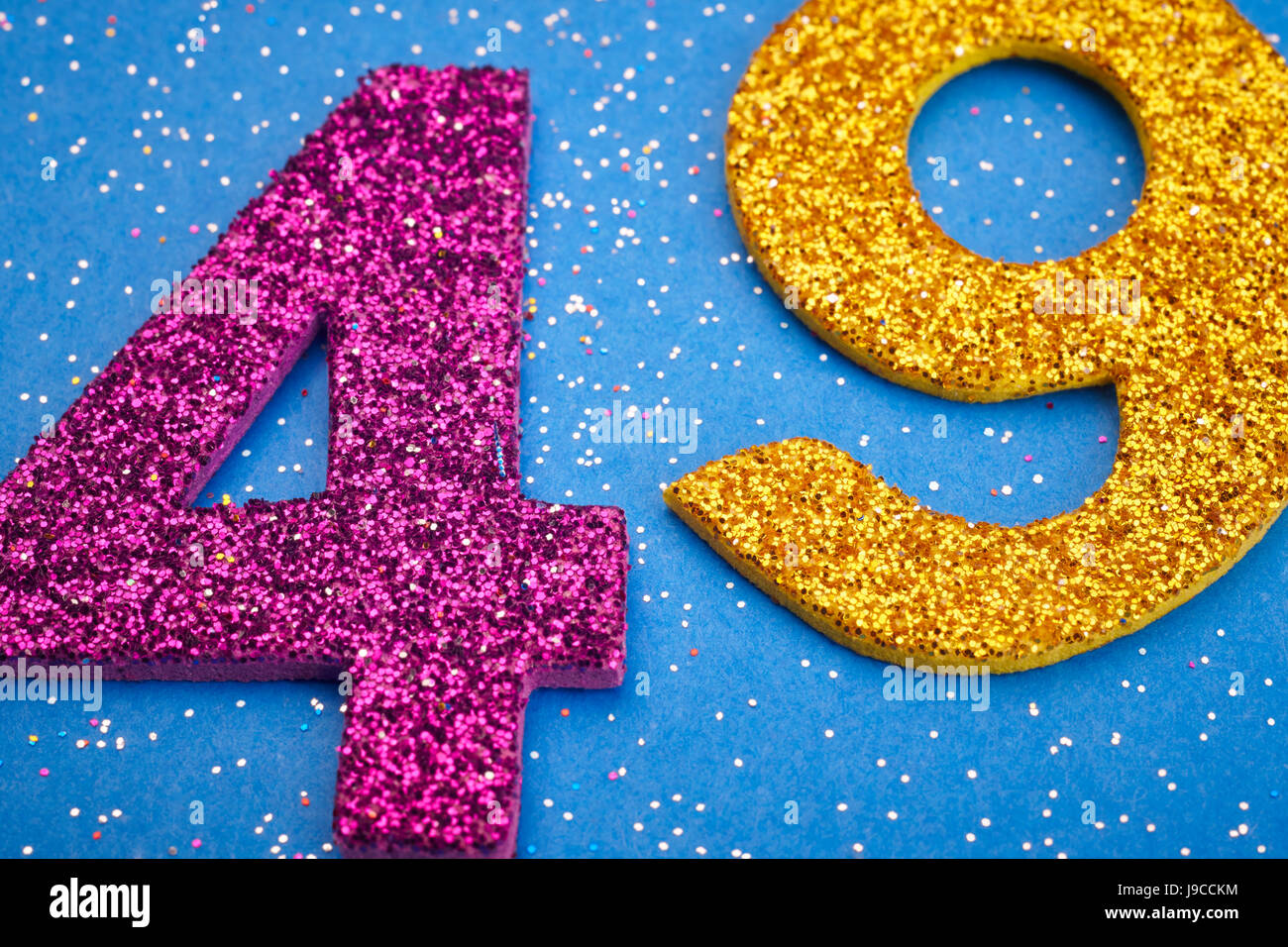 Number forty nine over a blue background. Anniversary. Horizontal Stock ...