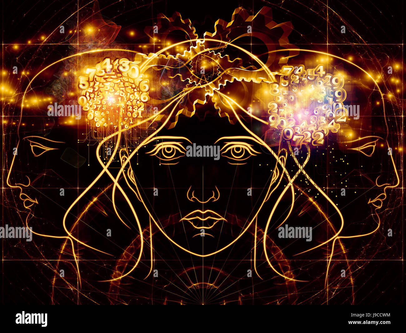 woman, profile, calculation, art, model, design, project, concept, plan ...