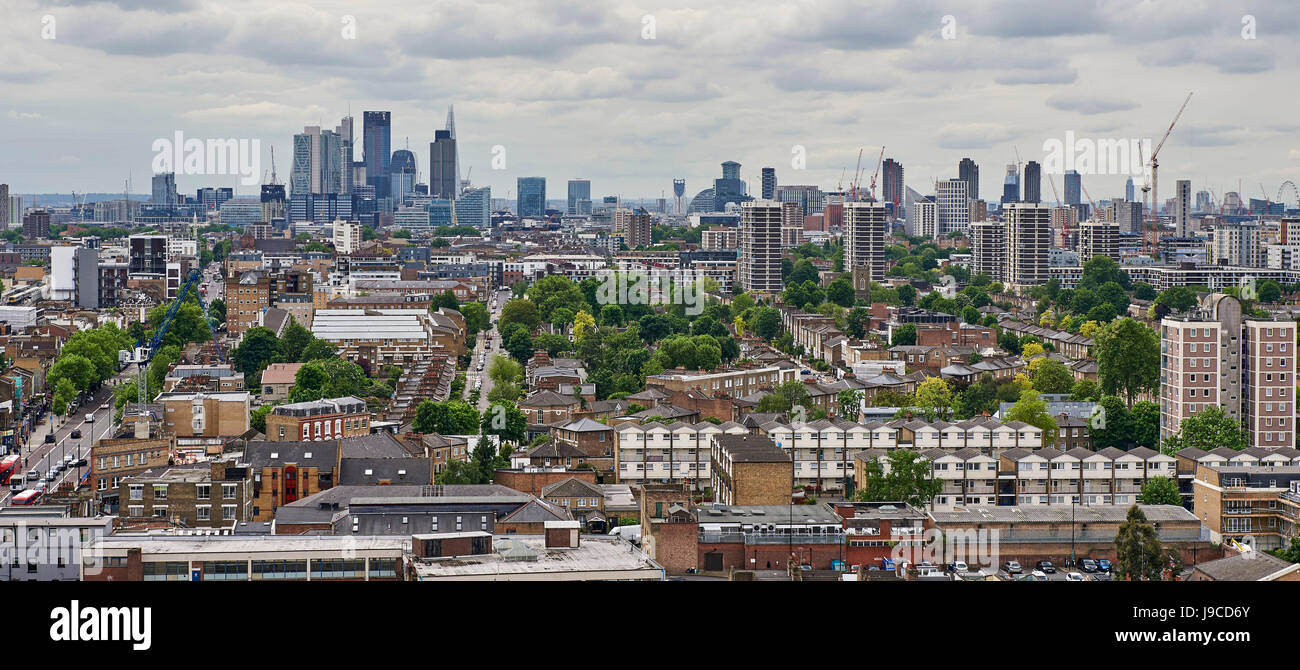 The city of London viewed from Dalston, North London, UK Stock Photo ...