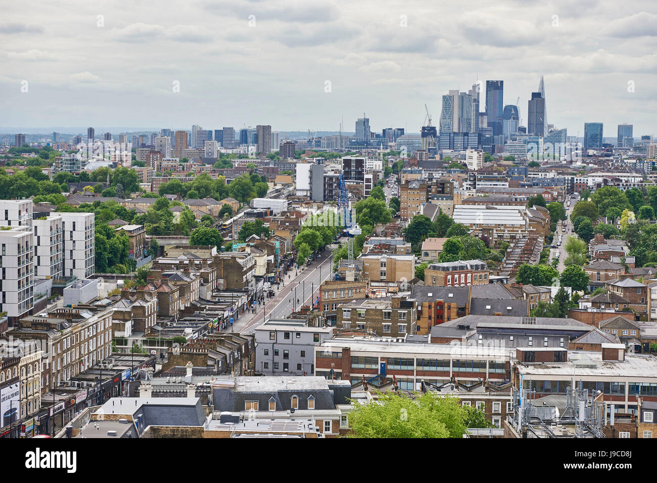 The city of London viewed from Dalston, North London, UK Stock Photo ...