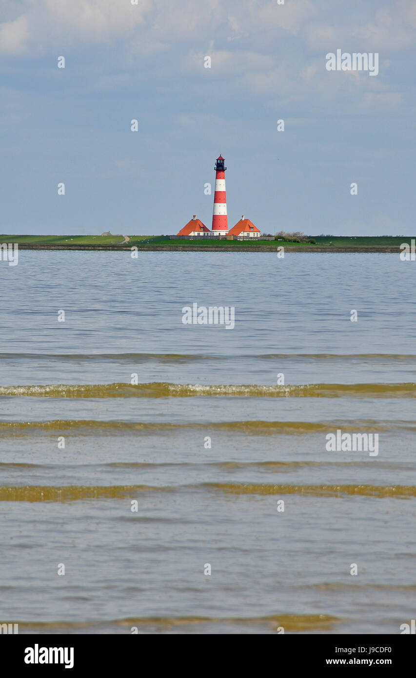 water, north sea, salt water, sea, ocean, mud flats, lighthouse, tower ...