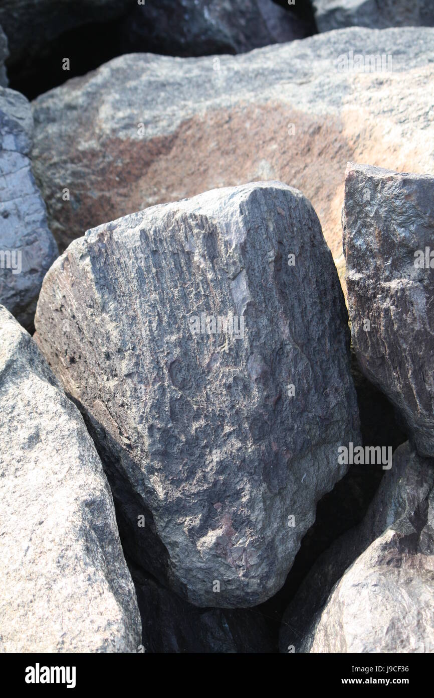 strong, coast, petrified, breakwater, stones, wall, strong, rock, coast ...