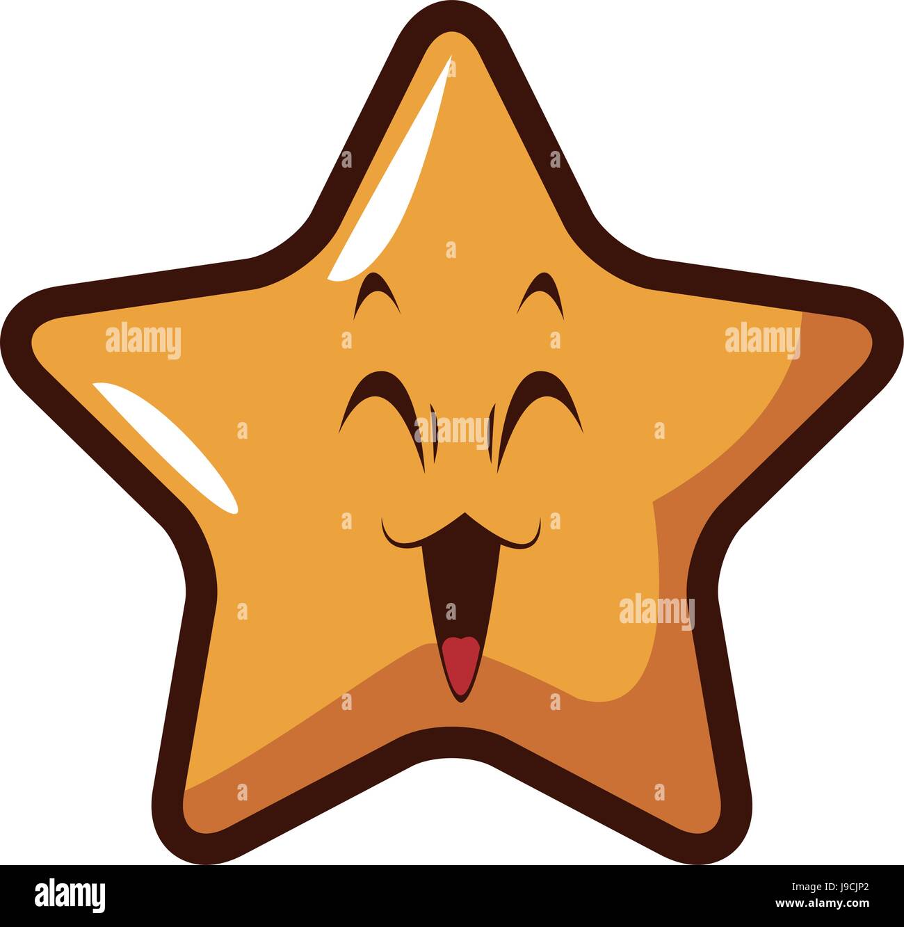 cute kawaii star face emoticon character Stock Vector Image & Art - Alamy