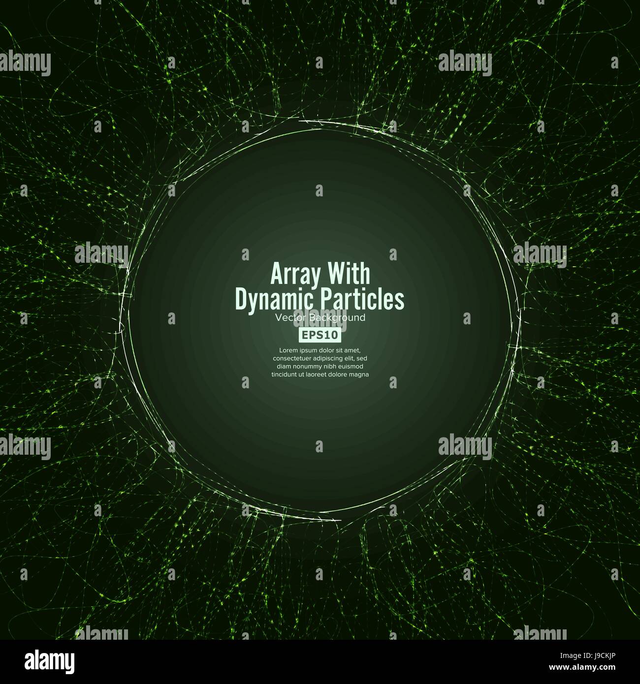 Array Vector With Splash Emitted Particles. Connection Round Structure. Visualization Abstract ...