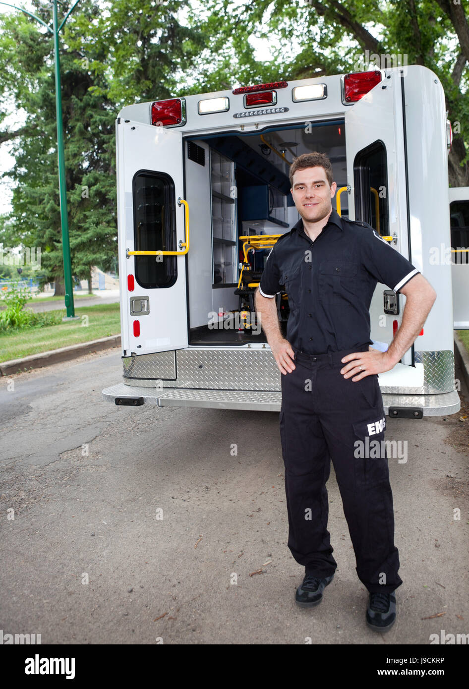 Ambulance driver smiling hi-res stock photography and images - Alamy