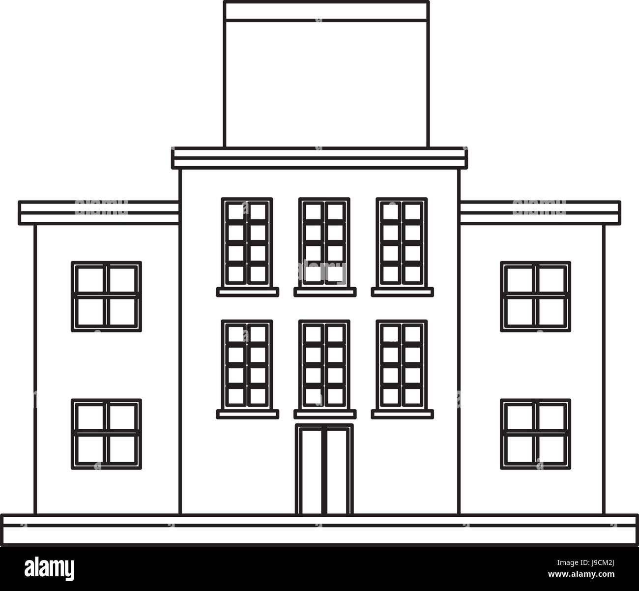 market mall store front building board blank outline Stock Vector Image ...