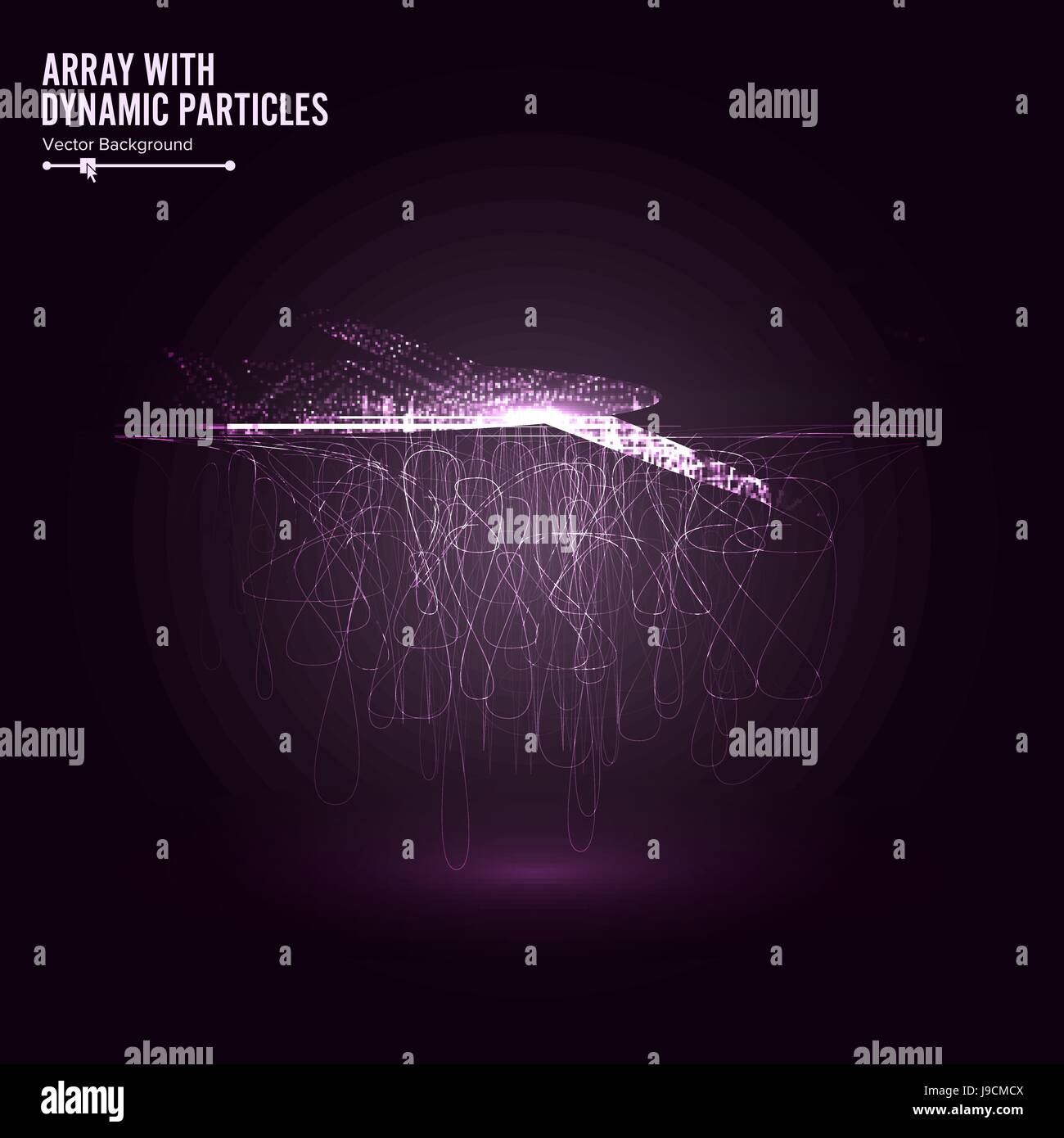 Array Vector With Splash Emitted Particles. Round Shape Of . Visualization Abstract Background ...