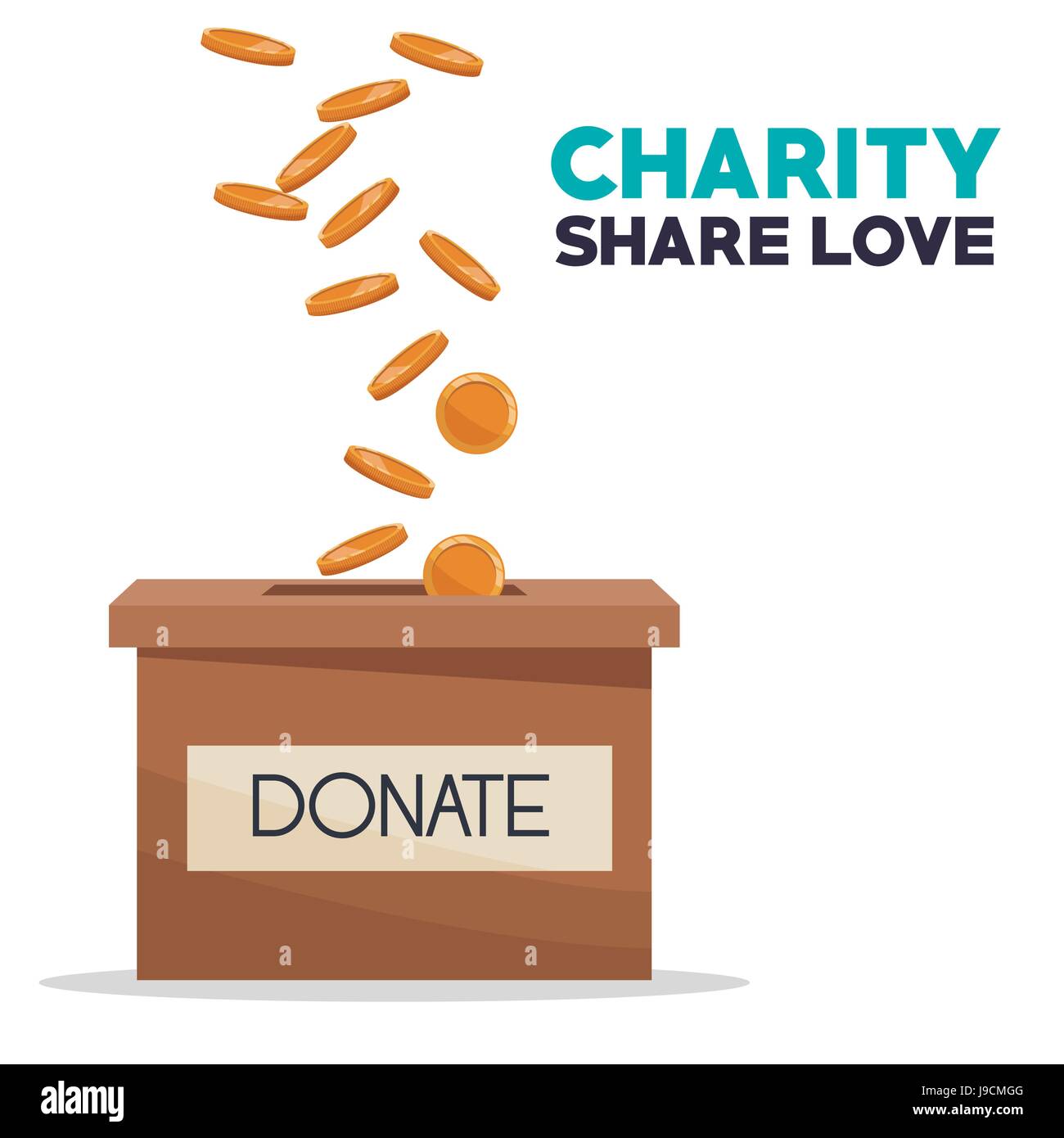 Coins in donate box vector hi-res stock photography and images - Alamy