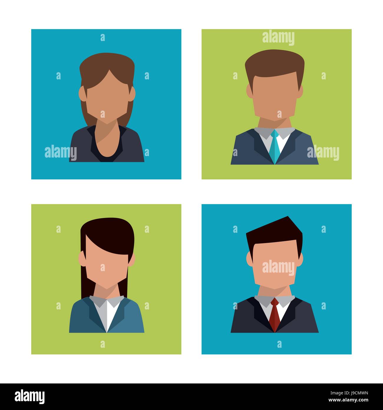 colorful background of faceless profiles of business people Stock ...