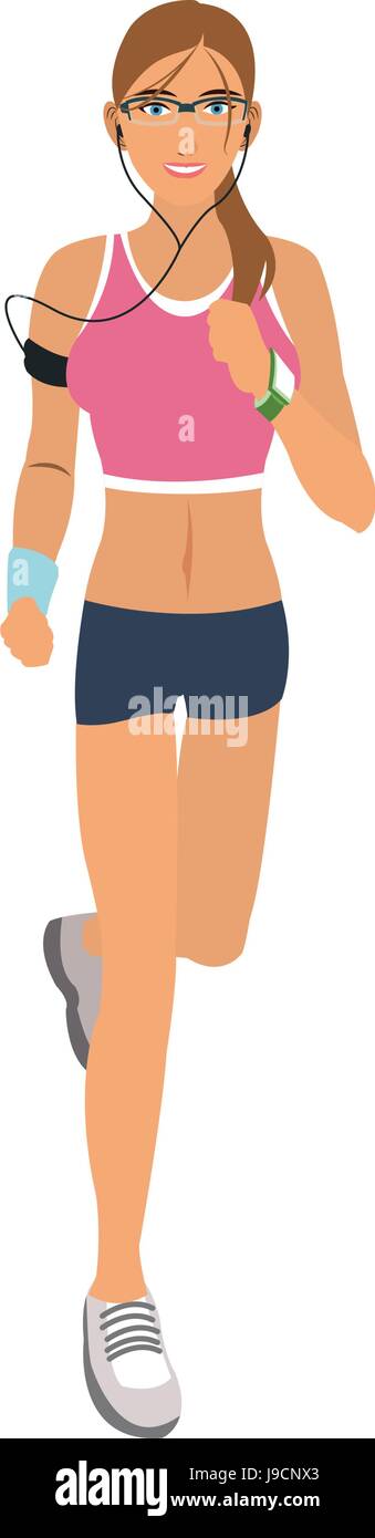 Jogging girl cartoon Stock Vector Image & Art - Alamy