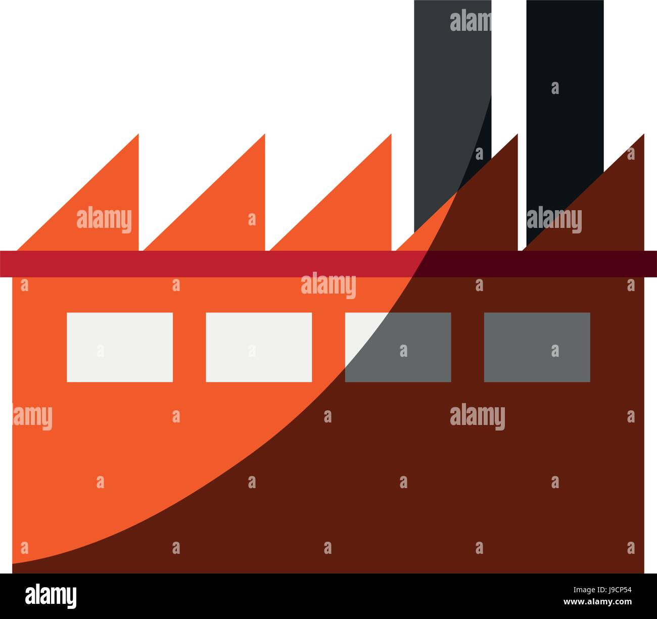 factory cartoon flat illustration shadow Stock Vector Image & Art - Alamy
