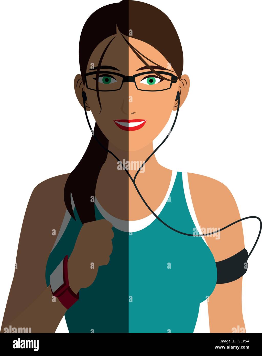 Jogging girl cartoon shadow Stock Vector Image & Art - Alamy