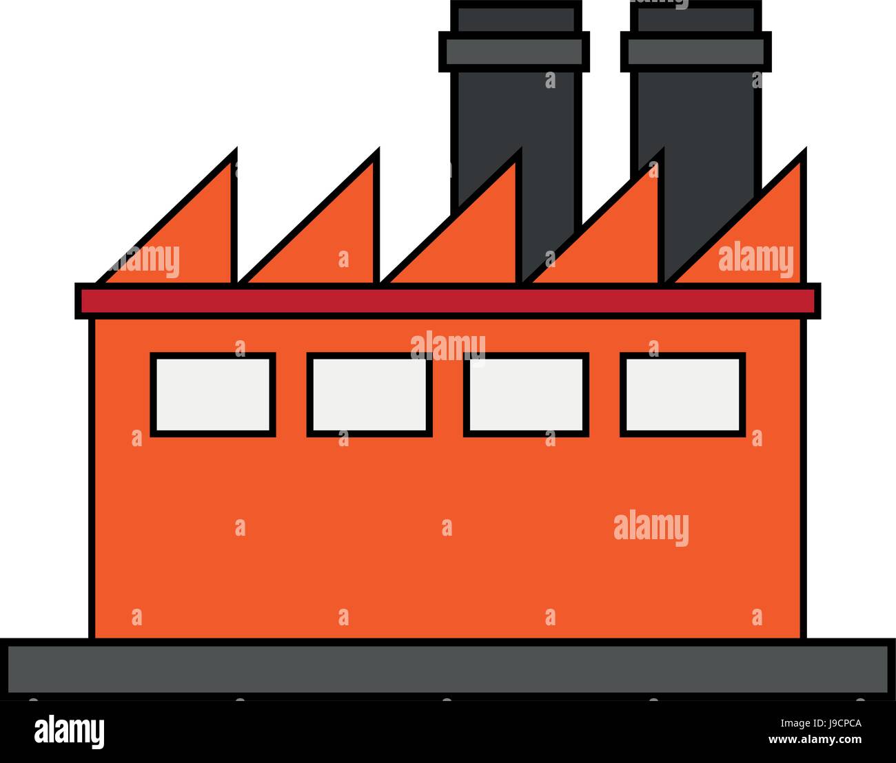 factory cartoon flat illustration Stock Vector Image & Art - Alamy