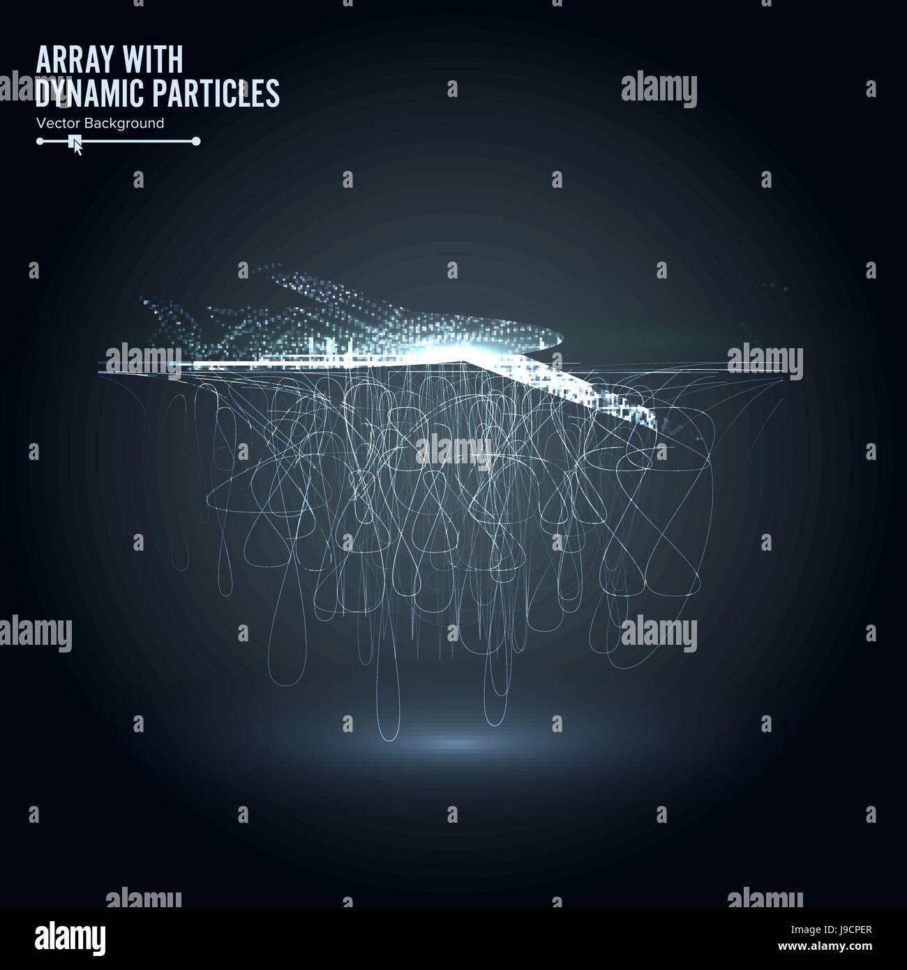 Array Vector With Splash Particles. Technology Motion Design. Digital Abstract Background ...