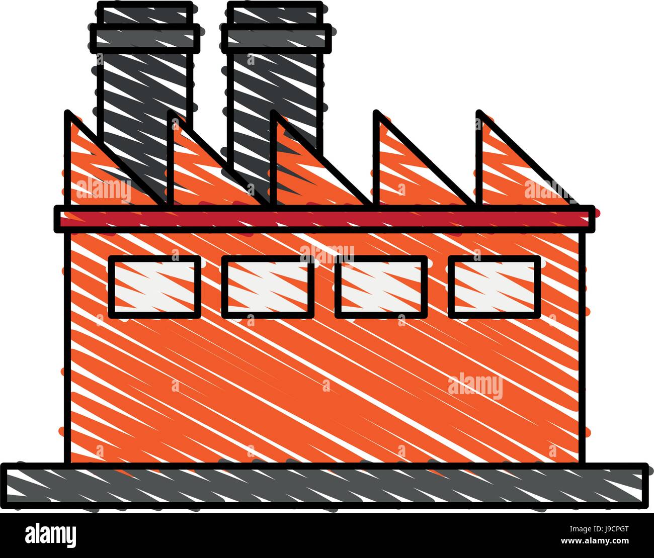 factory cartoon flat illustration scribble Stock Vector Image & Art - Alamy