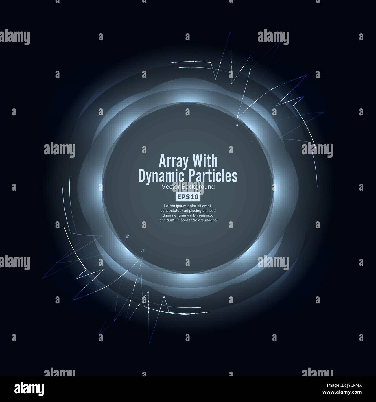 Array Vector With Splash Particles. Connection Round Structure. Digital Abstract Background ...