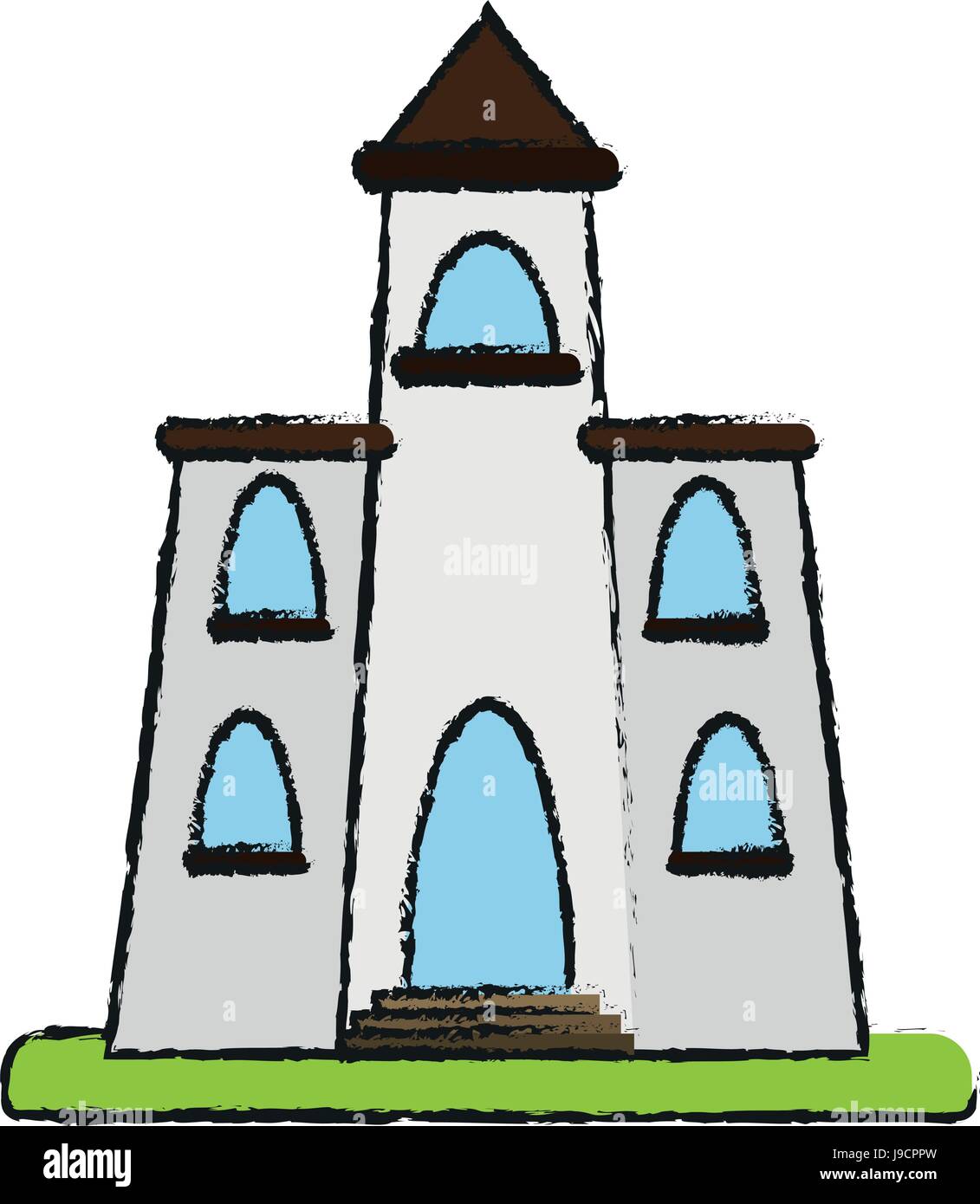 Church Drawing Easy With Color