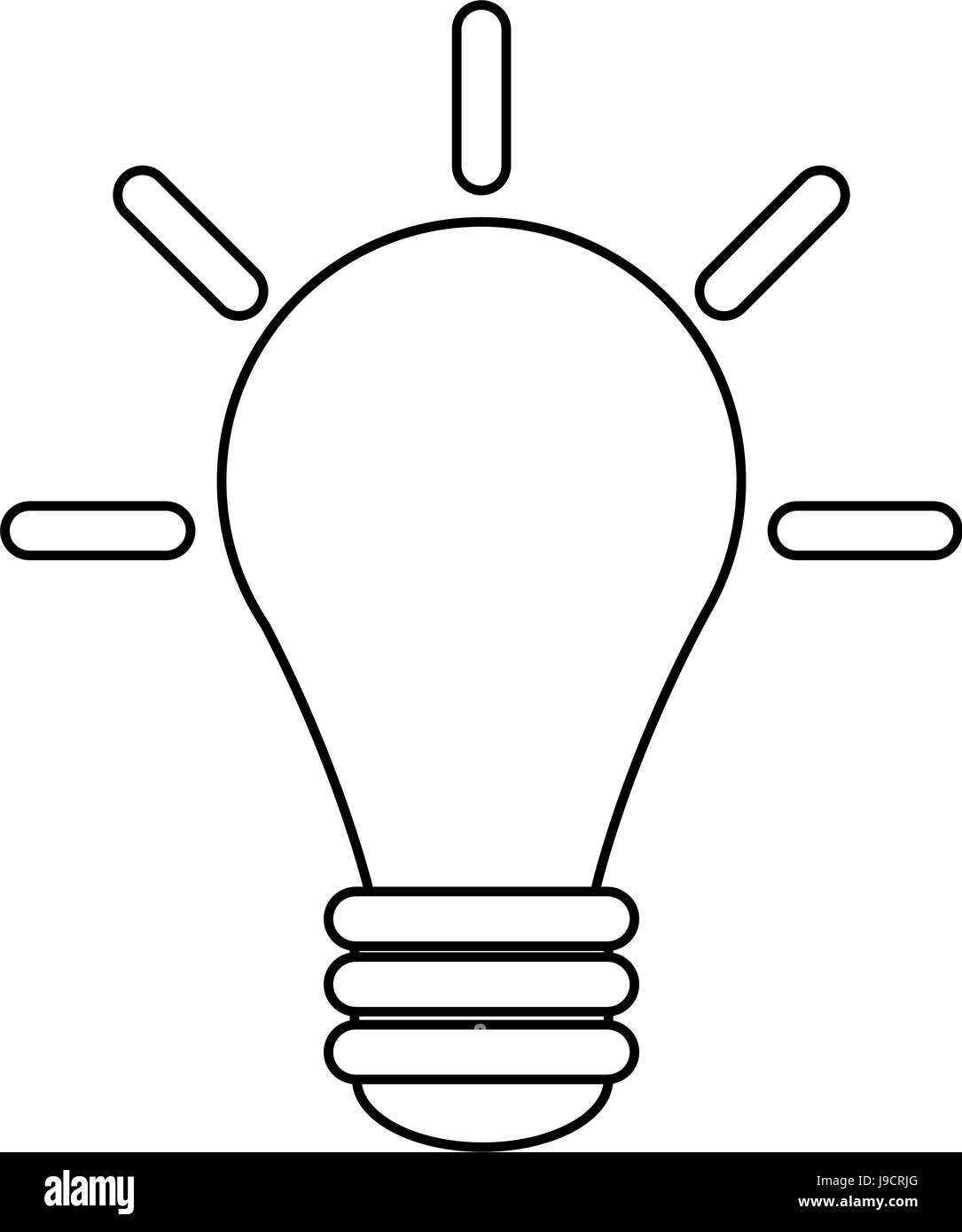 Light bulb draw icon energy Black and White Stock Photos & Images - Alamy