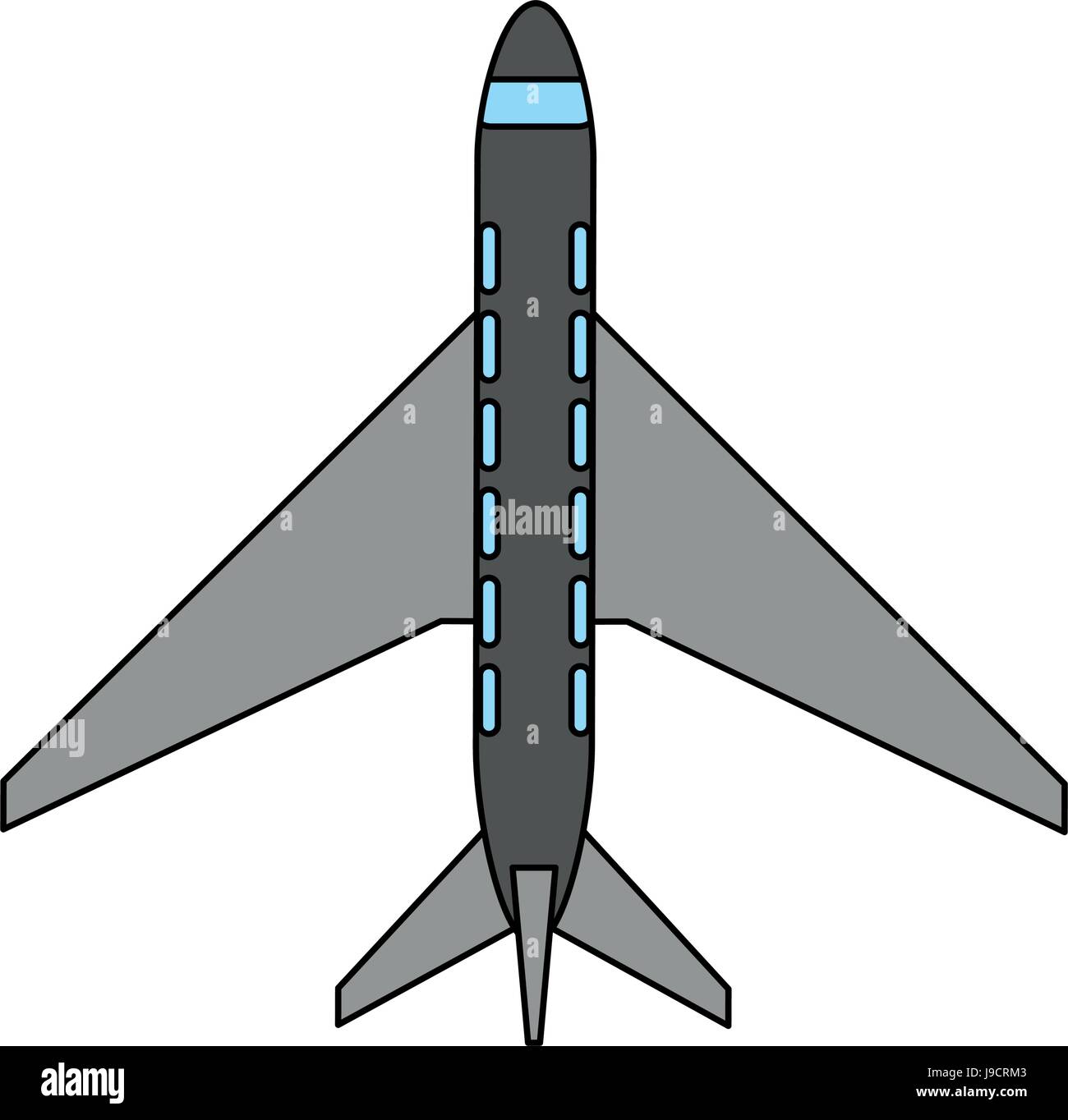 color image cartoon top view travel airplane Stock Vector Image & Art ...