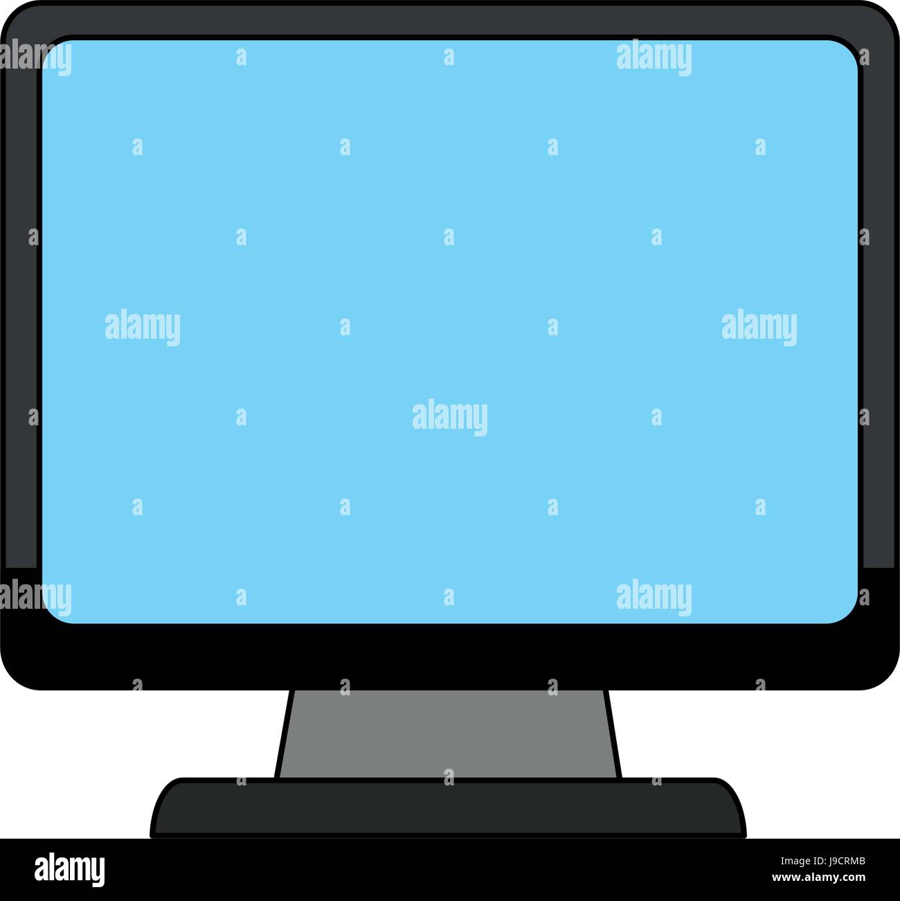 color image cartoon front view computer display Stock Vector Image ...