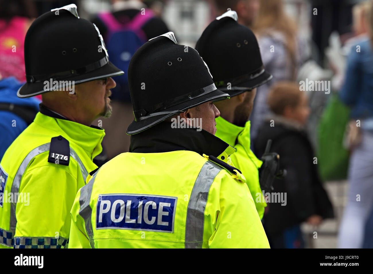 LIVERPOOL UK, 28th May 2017. British Police officers in high visibilty ...