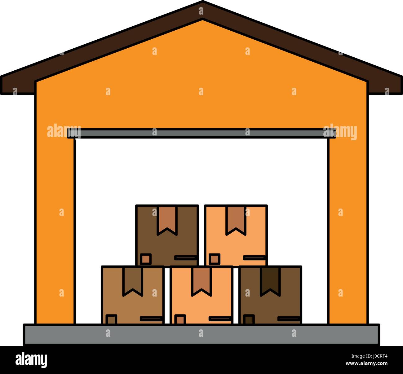 color image cartoon storage cellar with multiple package Stock Vector ...