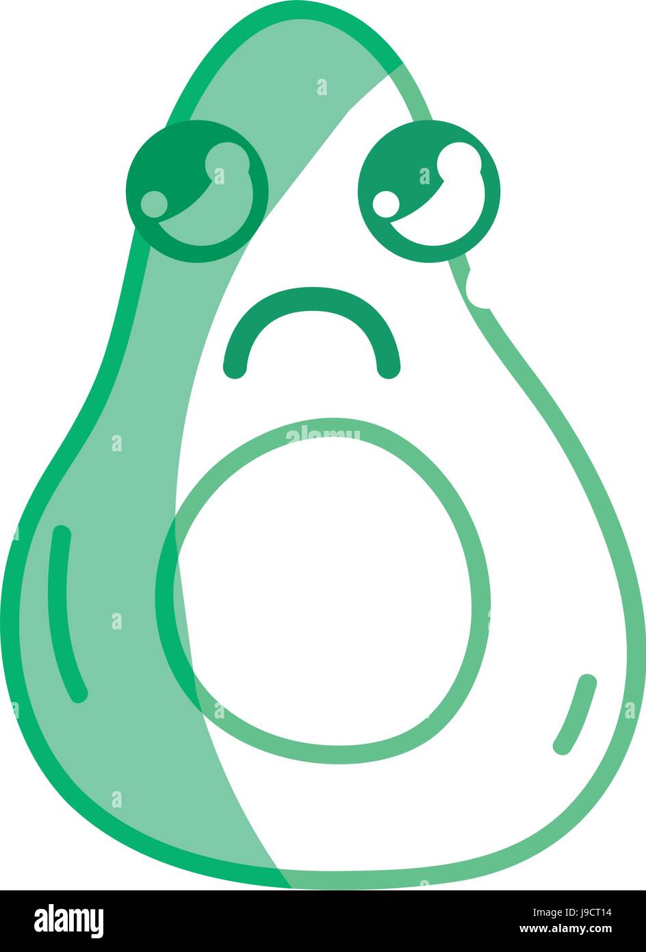 silhouette kawaii cute sad avocado fruit Stock Vector Image & Art - Alamy