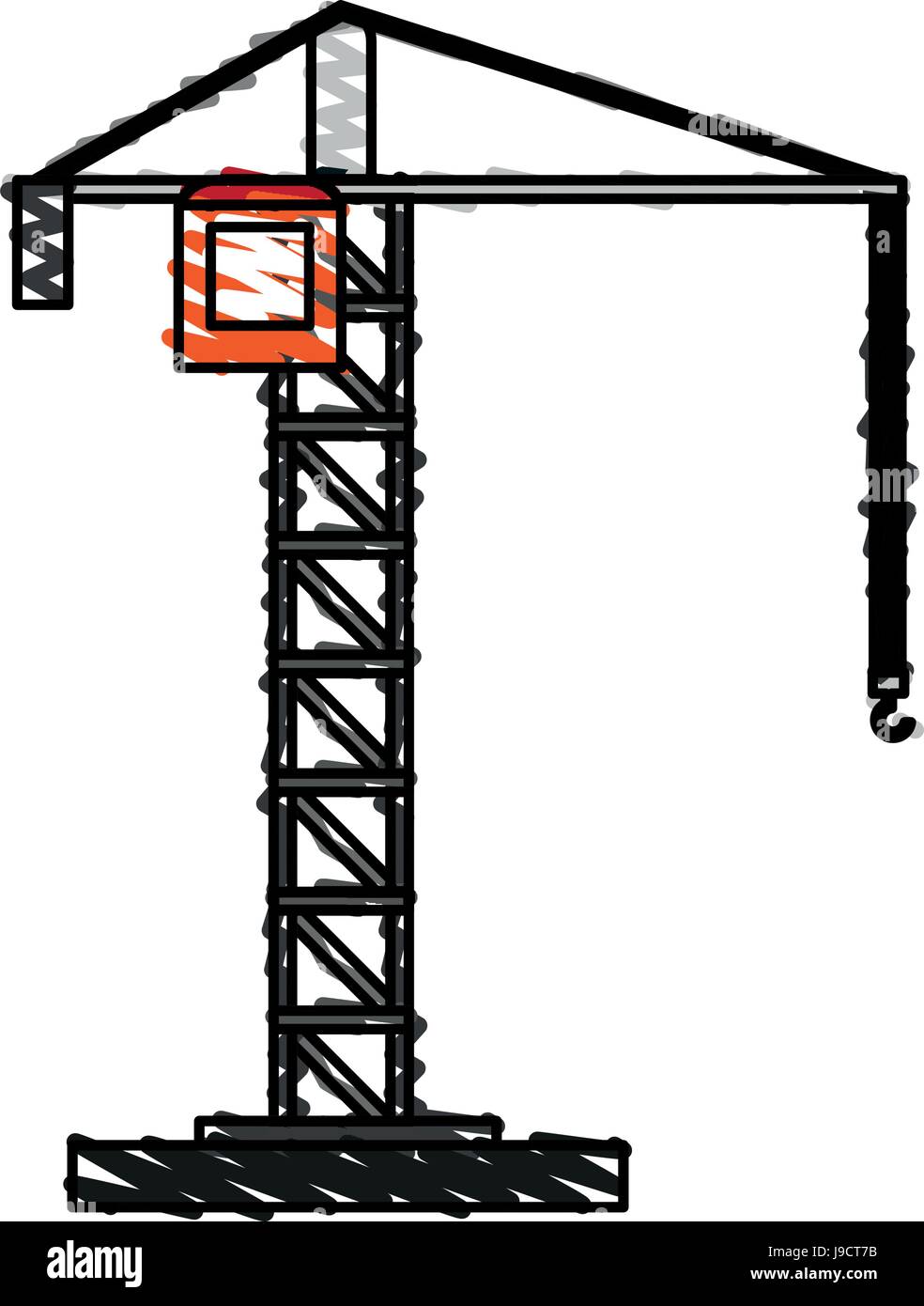 Tower Crane Drawing For Kids