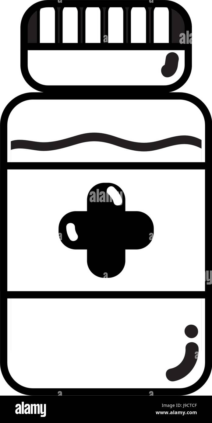 contour bottle pills treatment and healthy medication Stock Vector ...