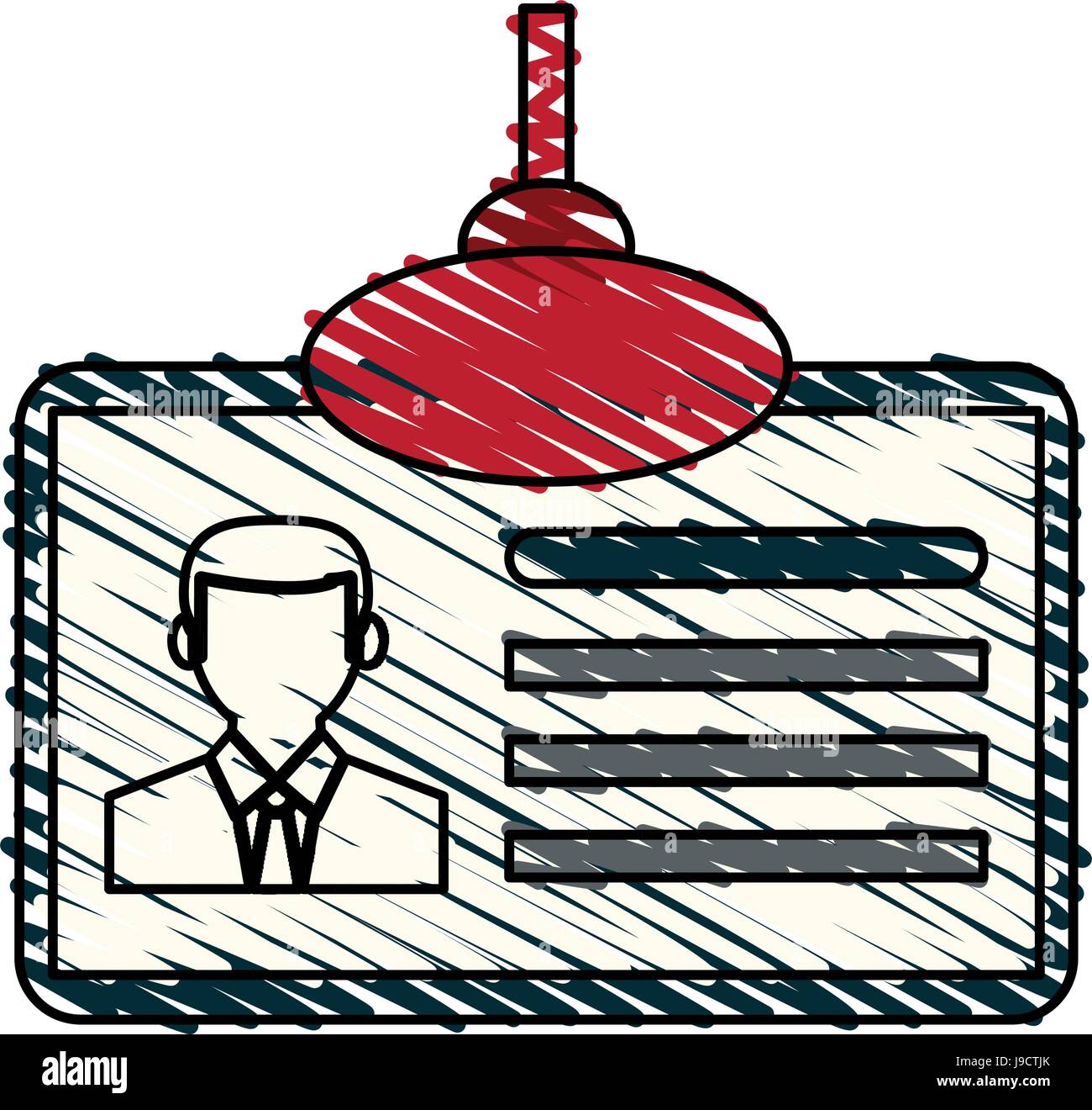 color crayon stripe cartoon identification card icon Stock Vector Image ...