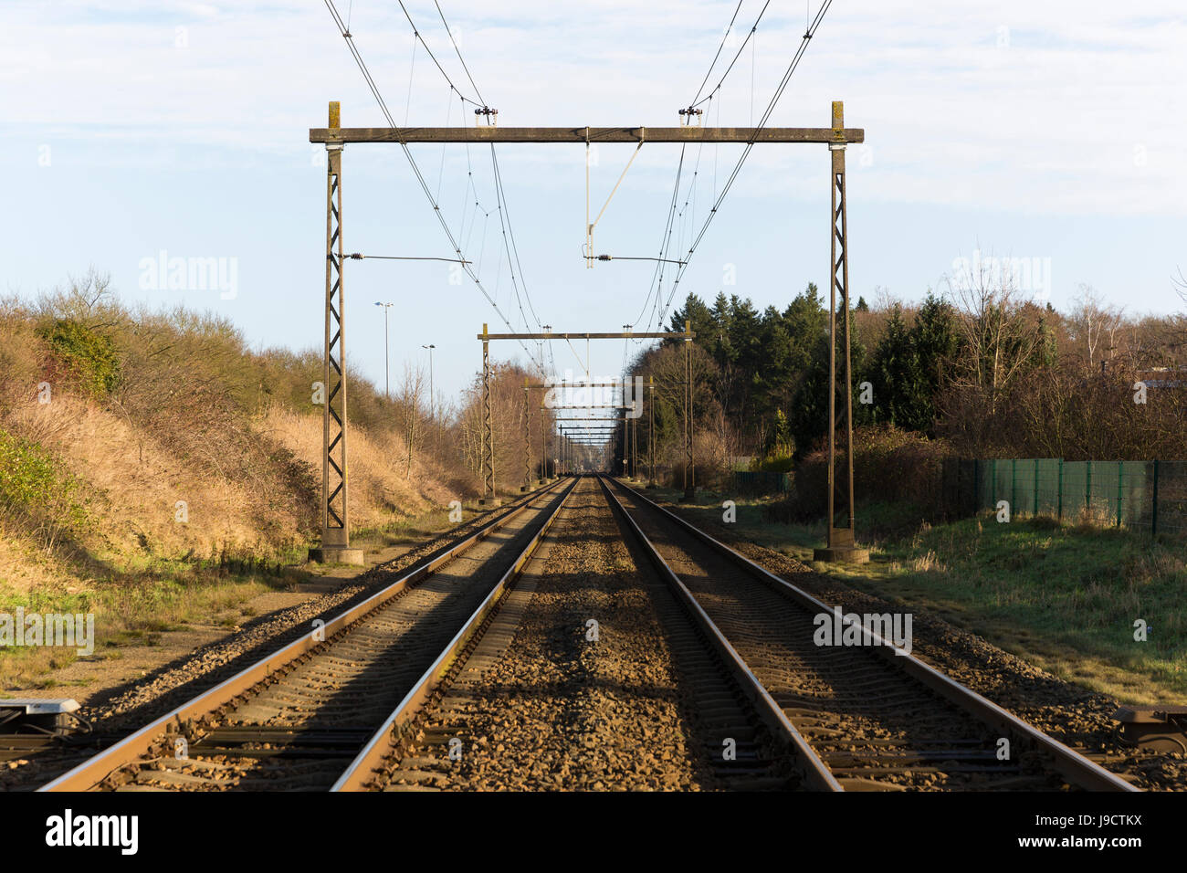 Train line of Netherlands Stock Photo - Alamy