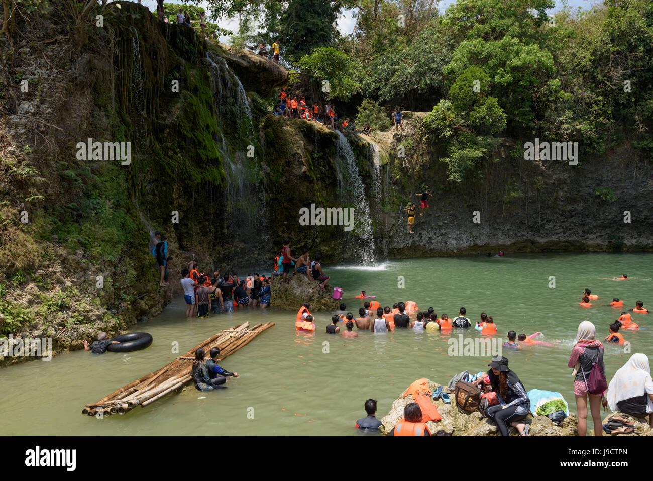 Waterfall jumping philippines hi-res stock photography and images - Alamy