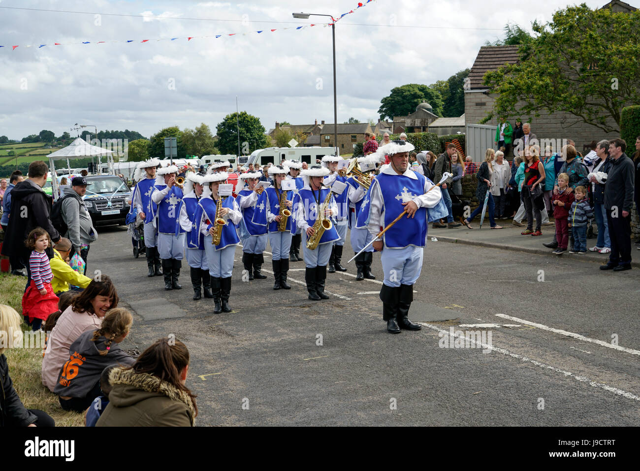 Marching Band Barlow annual Carnival procession Derbyshire England ...