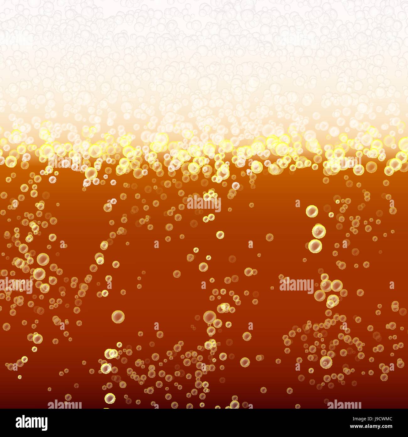 Close Up Light Beer With Foam And Bubbles. Vector Background. Fresh ...