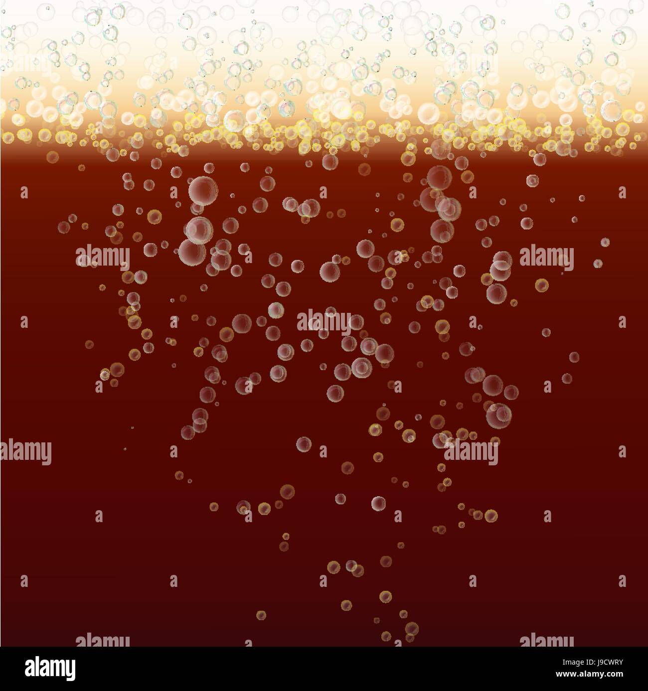 Beer Foam Background. Light Bright, Bubble And Liquid. Vector ...