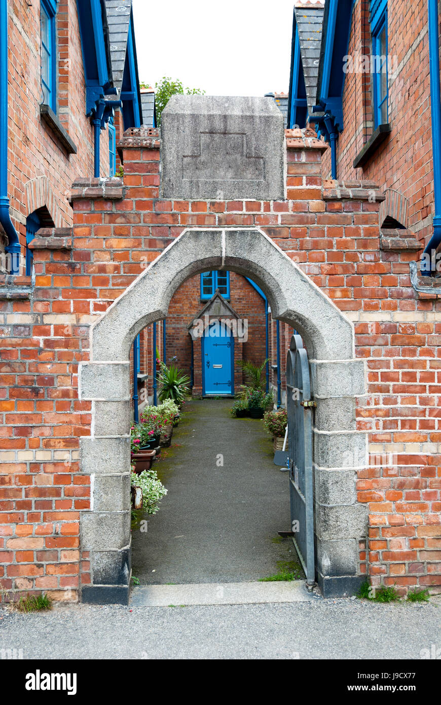 blue, arch, goal, passage, gate, archgway, gantry, style of ...