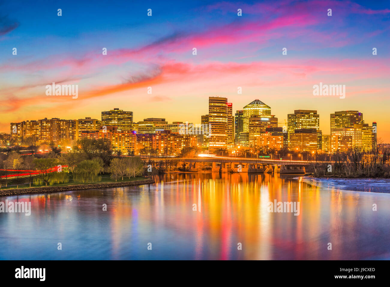 Rosslyn, Arlington, Virginia, USA skyline on the Potomac River Stock ...