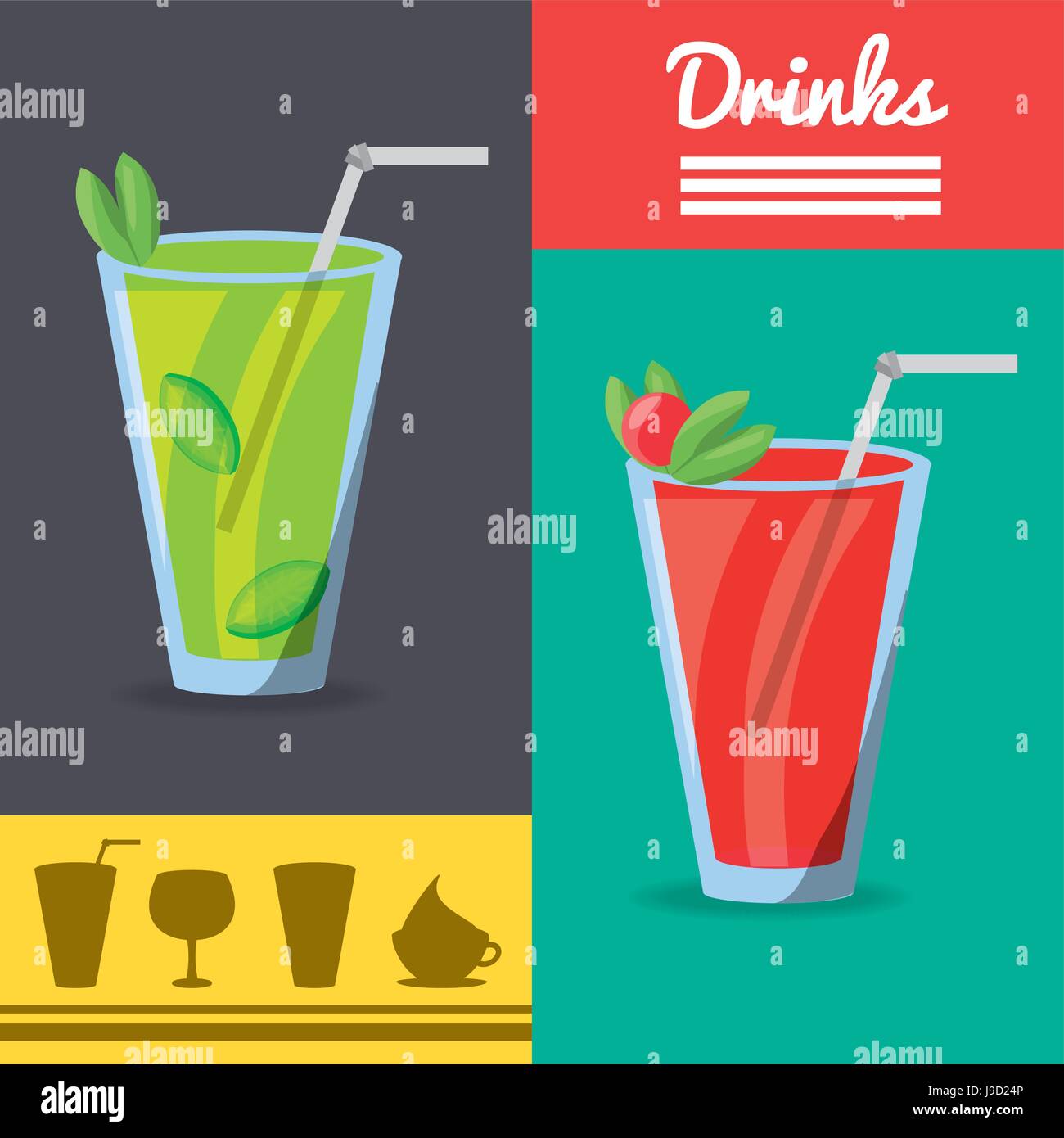 Refreshing restaurant drinks Stock Vector Images - Alamy