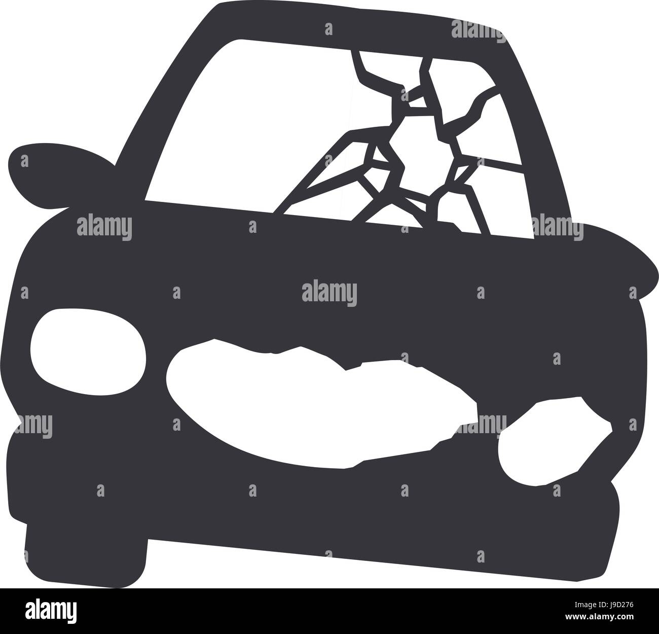 crash car and dangerous automobile accident Stock Vector Image & Art ...