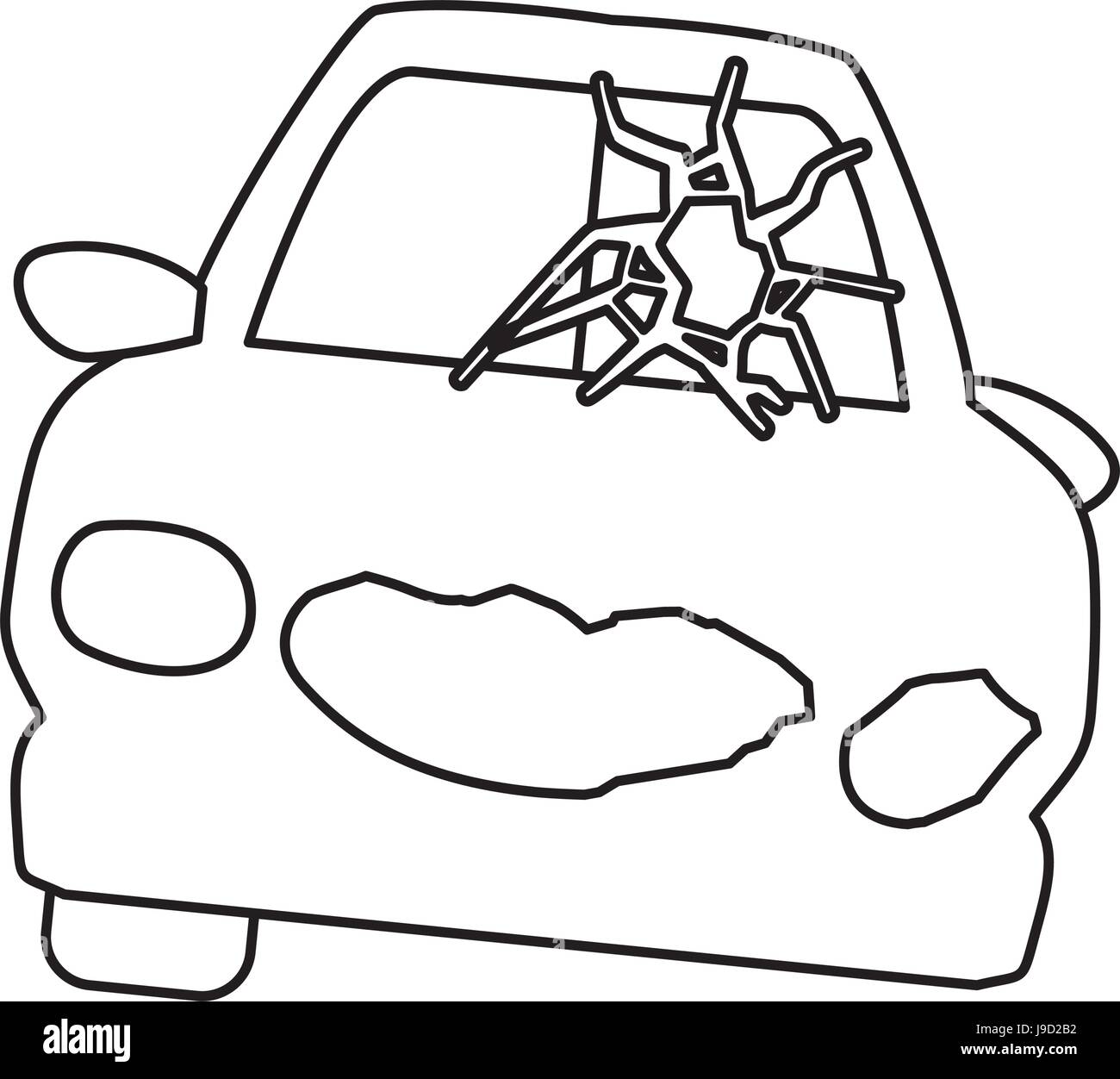 line crash car and dangerous automobile accident Stock Vector Image ...