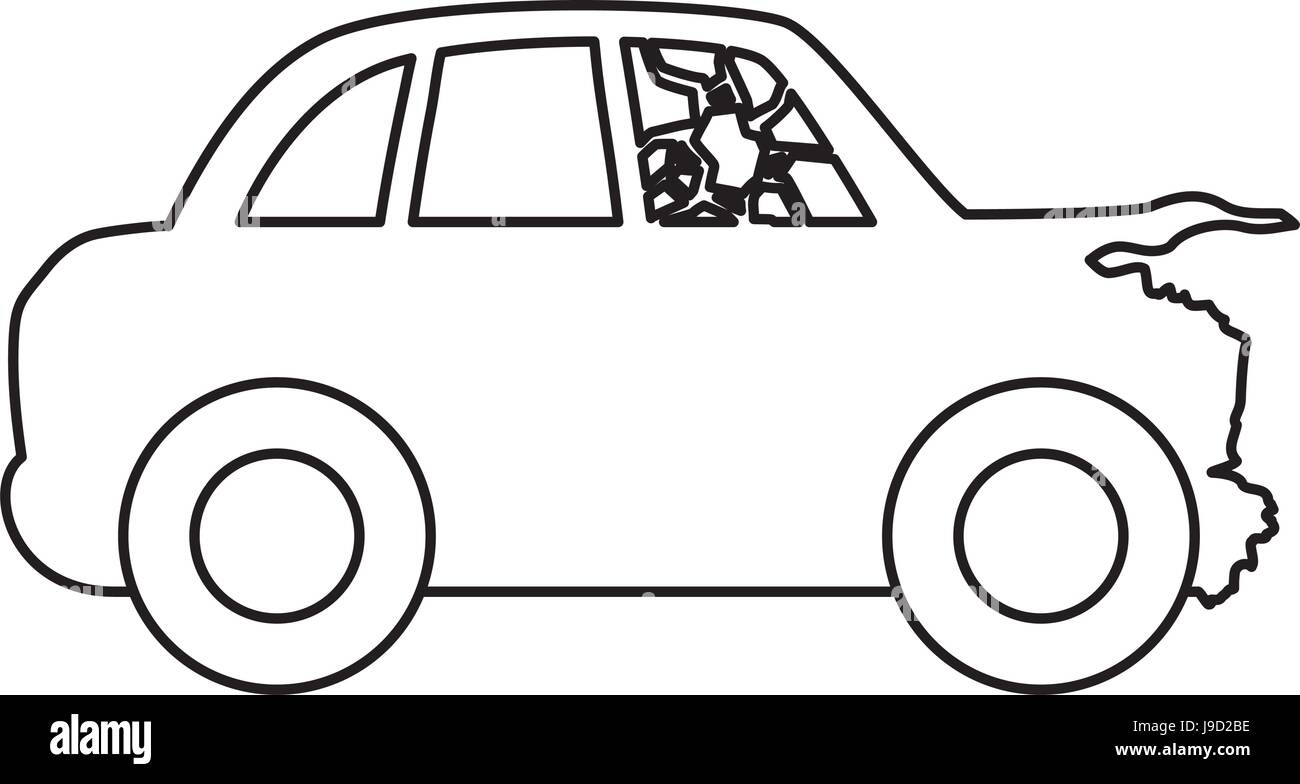 line crash car and dangerous automobile accident Stock Vector Image ...