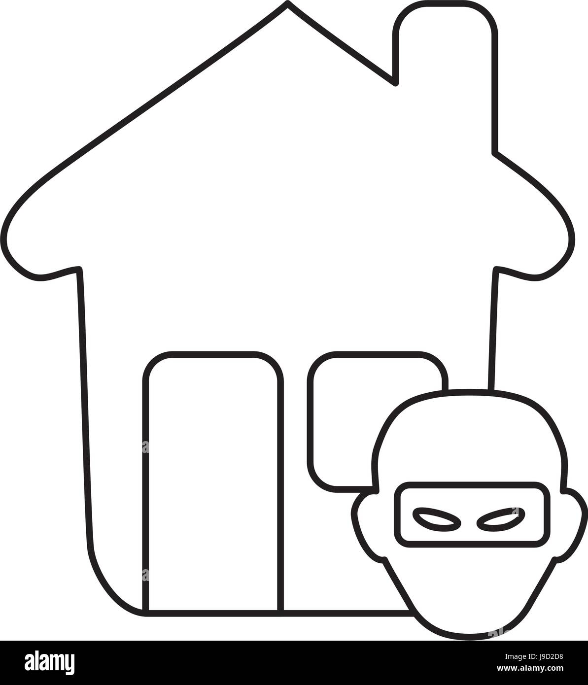 line house with thief danger symbol Stock Vector Image & Art - Alamy